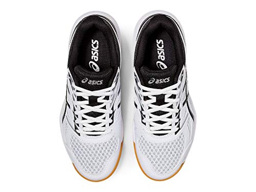 ASICS Kid's Upcourt 4 Grade School Volleyball Shoes, 2, White/Black