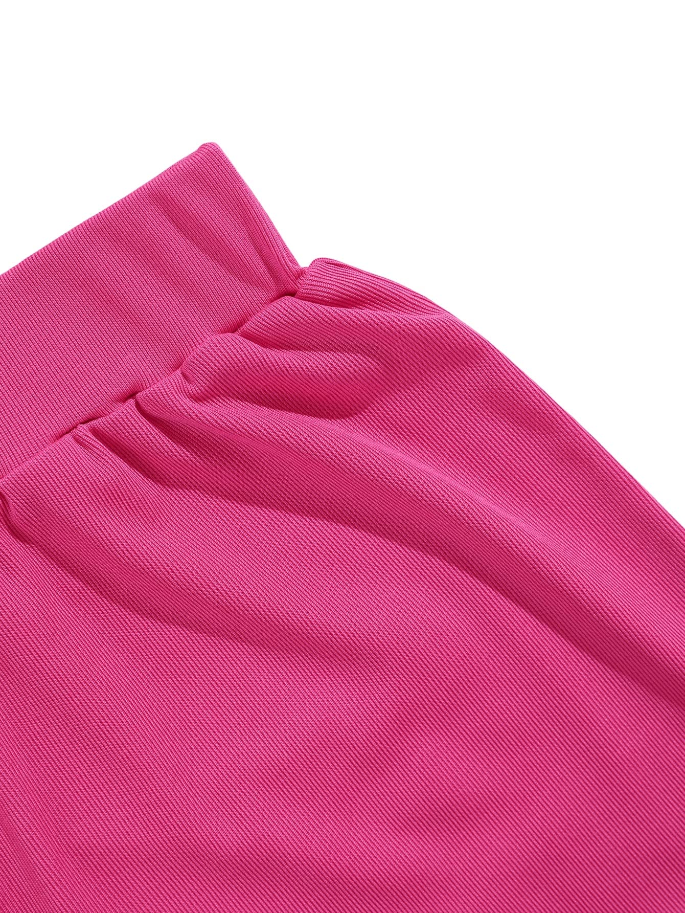 Verdusa Women's 2 Piece Outfit Sleeveless Crop Tank Top and Shorts Tracksuit Set Hot Pink XL