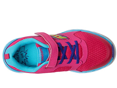 Saucony Wind 2.0 Alternative Closure Sneaker, Pink/Blue/Grey, 2 Wide US Unisex Big_Kid