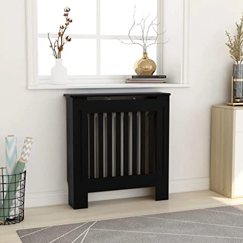 vidaXL Radiator Cover Heating Cabinet White 44" Wall Cupboard Shelf MDF Matte
