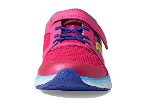 Saucony Wind 2.0 Alternative Closure Sneaker, Pink/Blue/Grey, 2 Wide US Unisex Big_Kid