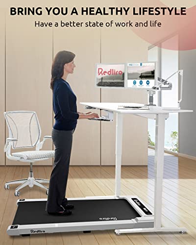 Redliro Walking Pad Treadmill Under Desk, Portable Mini Treadmill with Remote Control, Bluetooth, 265lbs Max Weight, Installation-Free Jogging Machine for Home/Office