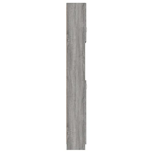 vidaXL Bathroom Cabinet Gray Sonoma 12.6"x10"x74.8" Engineered Wood