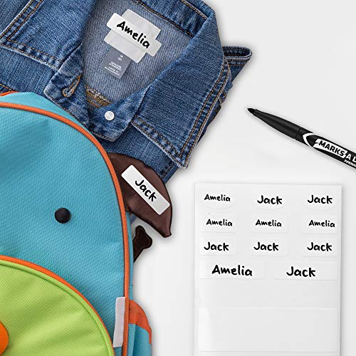 AVERY No-Iron Kids Clothing Labels, Washer & Dryer Safe, Assorted Shapes & Sizes, (2-Pack) 90 Labels (40700) & 0.75 x 1.75 Inches Durable Labels for Kids Gear, Assorted, Pack of 60 (41442)