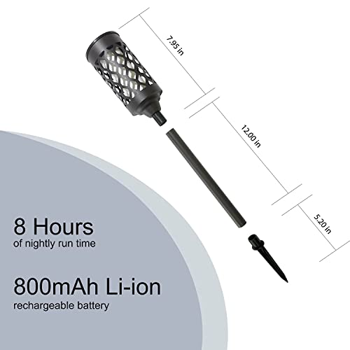Member's Mark 2-Piece LED Solar Pathway Torch Lights, Oil-Rubbed Bronze