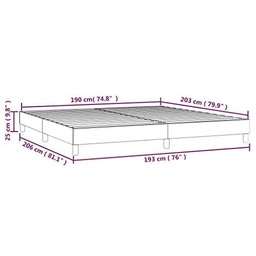 vidaXL Box Spring Bed Frame Home Indoor Bedroom Bed Accessory Wooden Upholstered Double Bed Base Furniture Light Gray 76"x79.9" King Velvet