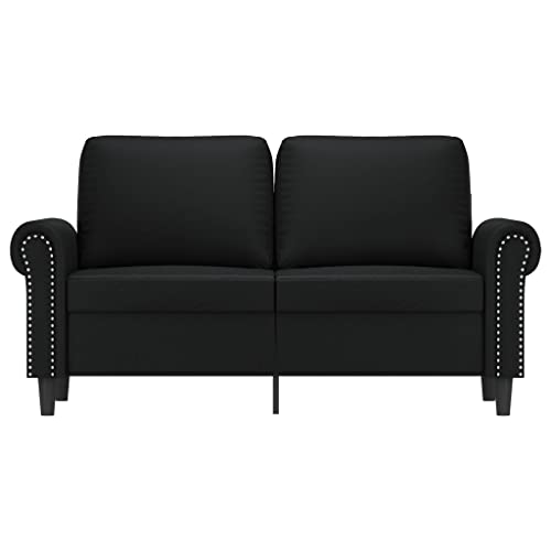 vidaXL 2-Seater Sofa Black 47.2" Faux Leather