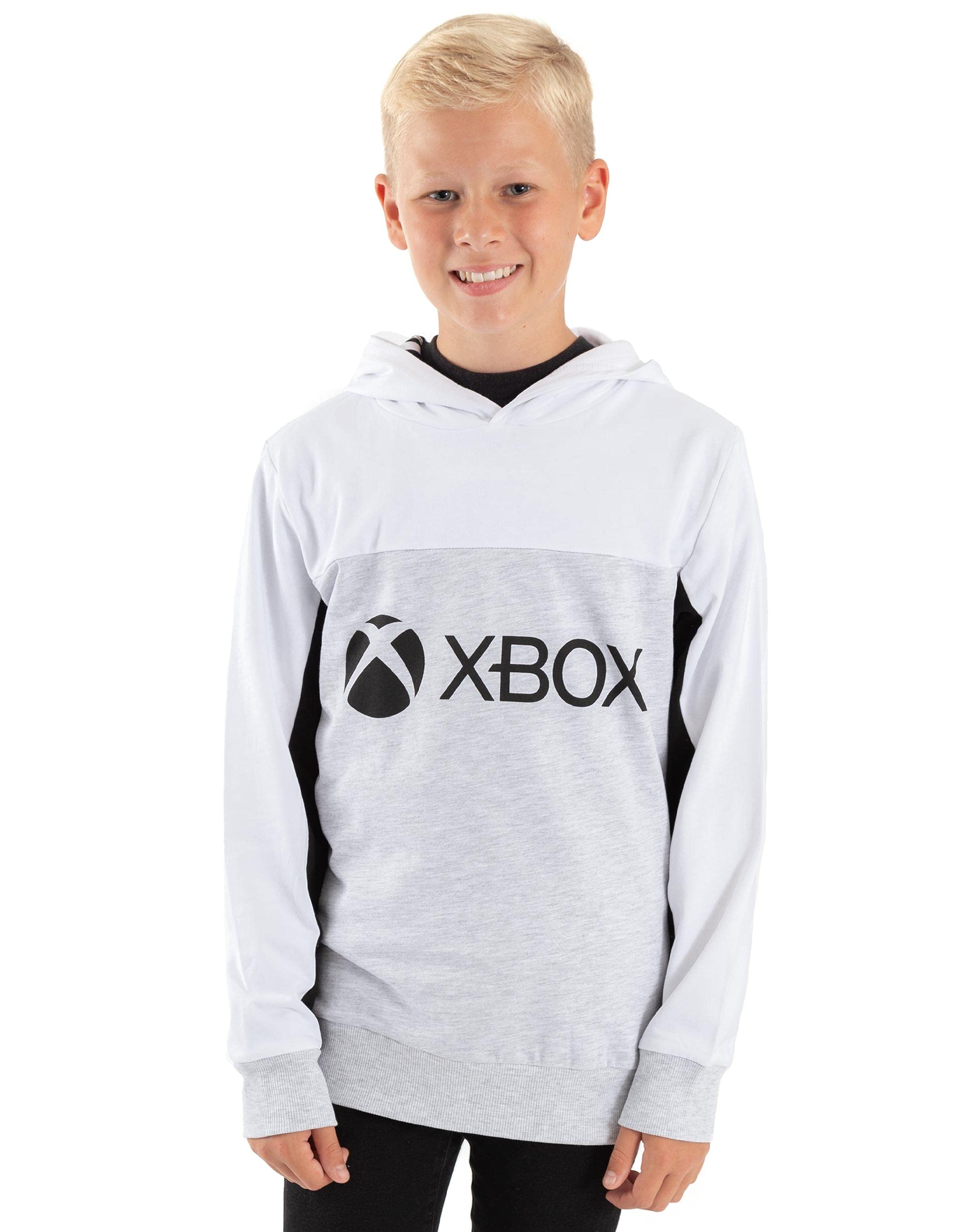 Xbox Hoodie Boys Kids Game Console logo Grey Hooded Sweatshirt Merchandise 10-11 Years
