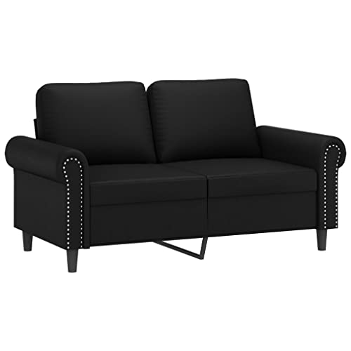 vidaXL 2-Seater Sofa Black 47.2" Faux Leather