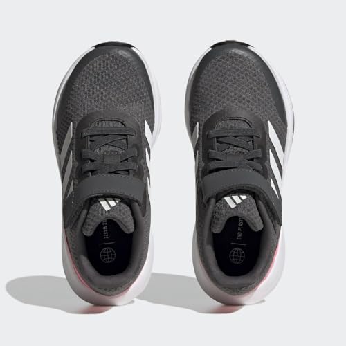 adidas Run Falcon 3.0 Shoe, Grey/Crystal White/Beam Pink (Elastic), 2 US Unisex Little Kid