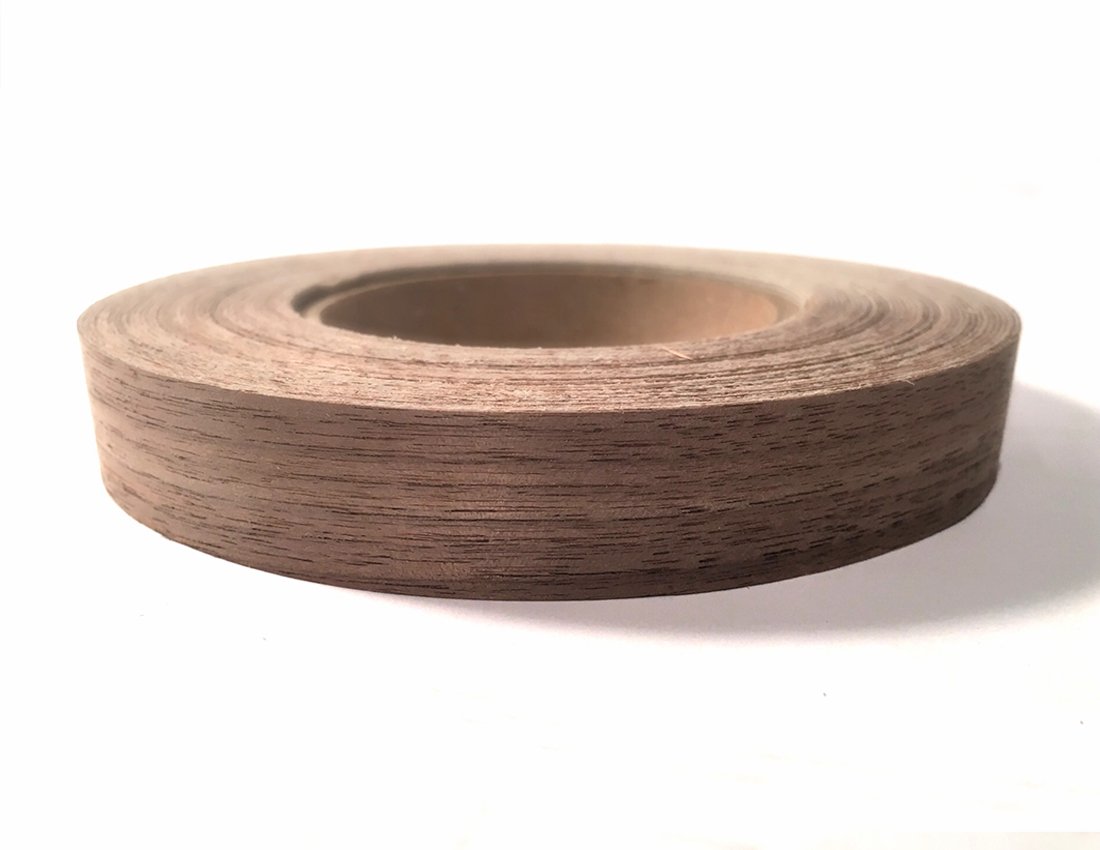 Edge Supply Walnut Preglued 1" X 25' Roll Wood Veneer Edgebanding - Iron on with Hot Melt Adhesive. Sanded to Perfection. Easy Application. Made in USA.