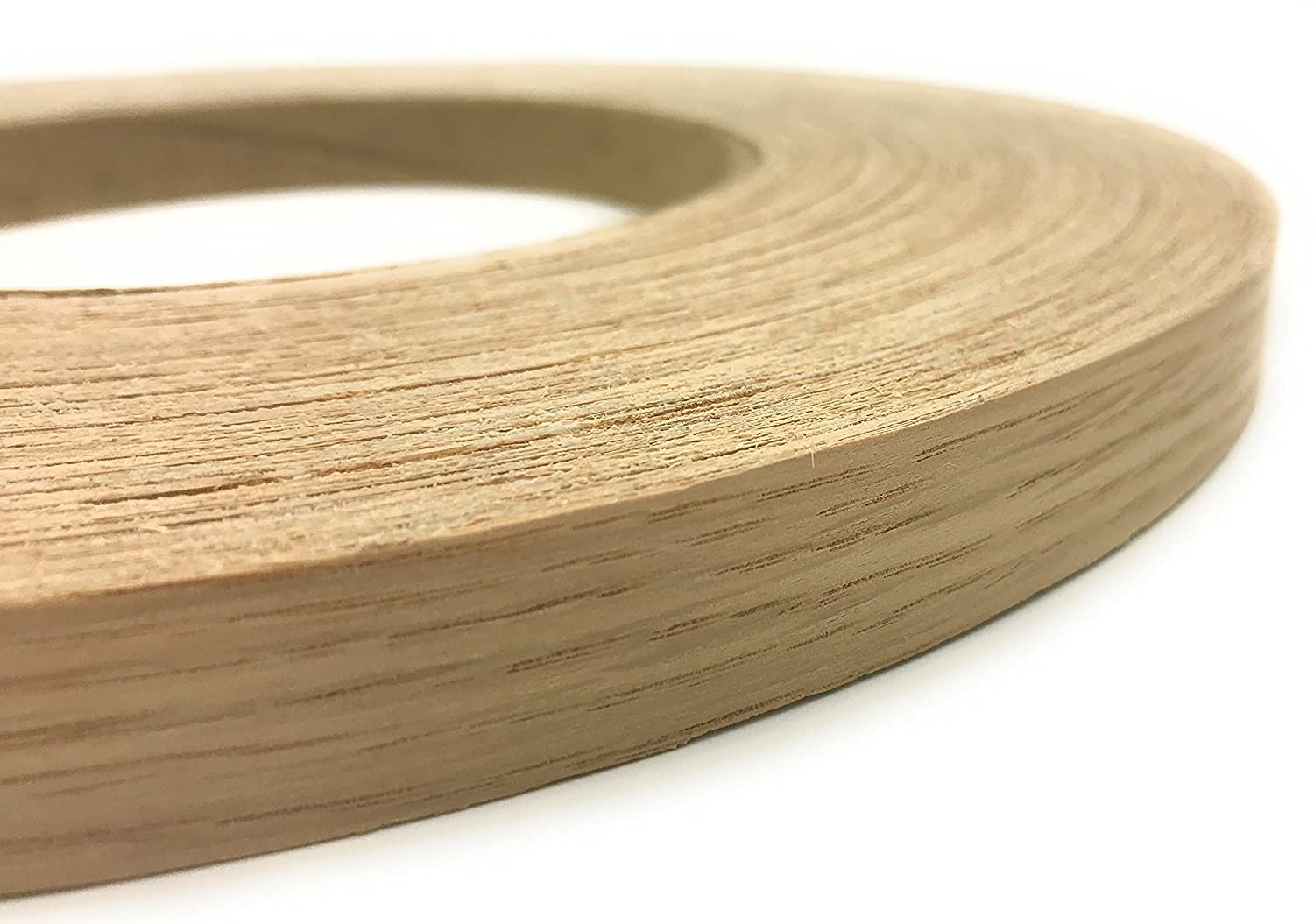 Edge Supply White Oak 3/4 inch X 25 ft Wood Veneer Edgebanding Preglued Roll - Flexible Wood Tape, Easy Application Iron On with Hot Melt Adhesive. Smooth Sanded Finish. Made in USA