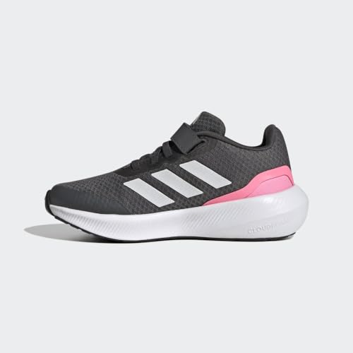 adidas Run Falcon 3.0 Shoe, Grey/Crystal White/Beam Pink (Elastic), 2 US Unisex Little Kid