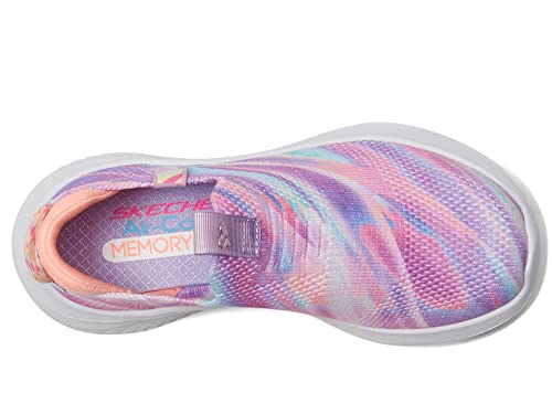 Skechers Kids Girls Ultra Flex 3.0-Color Me Sleek Sneaker, Lavender/Multi, 2 Little Kid
