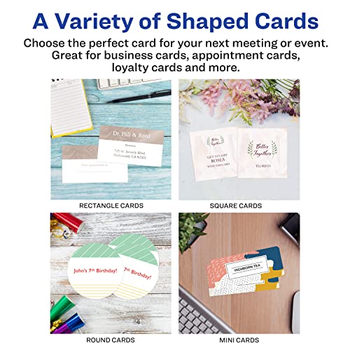 Avery Round Cards with Sure Feed Technology, 4" Diameter, Matte White, 75 Round Cards Total, Print-to-the-Edge, Laser/Inkjet Printable Cards (35007)