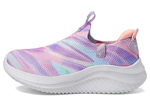 Skechers Kids Girls Ultra Flex 3.0-Color Me Sleek Sneaker, Lavender/Multi, 2 Little Kid