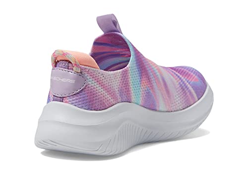 Skechers Kids Girls Ultra Flex 3.0-Color Me Sleek Sneaker, Lavender/Multi, 2 Little Kid