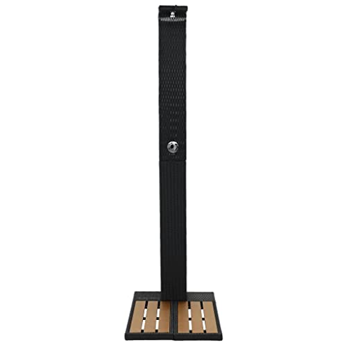 vidaXL Garden Shower Freestanding Rotatable Shower Nozzle Water Pressure Adjustable Outdoor Patio Poolside Shower Bath Stall Poly Rattan WPC