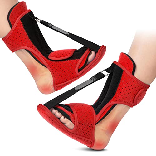 Draland Plantar Fasciitis Night Splint: 2 Pack of Upgraded Foot Brace for Plantar Fasciitis Achilles Tendinitis Pain Relief | Provide Optimal Comfort & Support Intensity | Easy Use & Both for Men Women