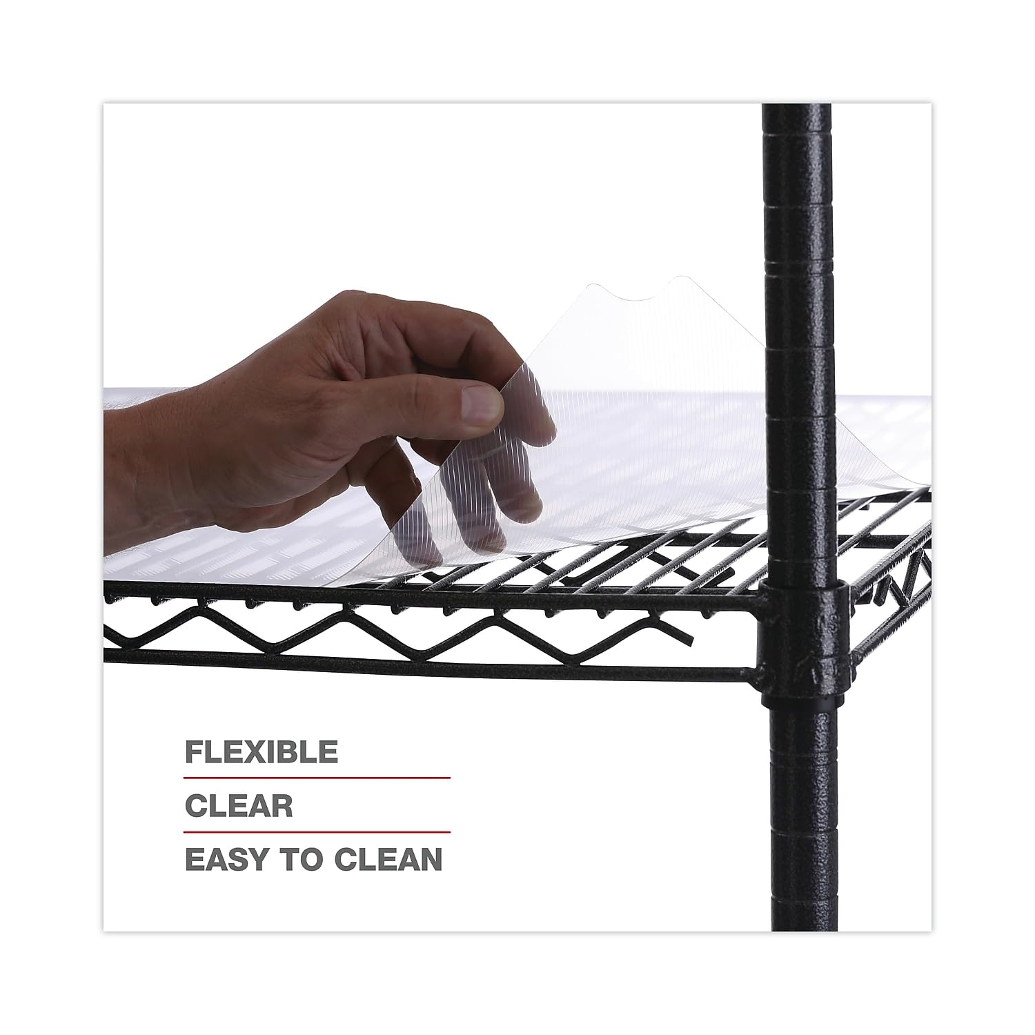 Alera Sw59sl4818 Shelf Liners For Wire Shelving, Clear Plastic, 48W X 18D, 4/Pack