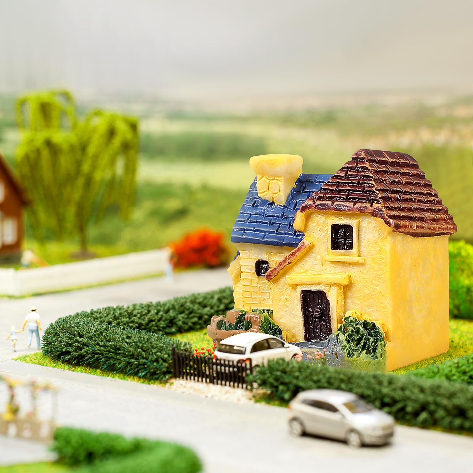 TINKSKY 4pcs Miniature Dollhouse Bonsai Craft Garden Resin Landscape DIY Villa Decor, Birthday Gift for Children