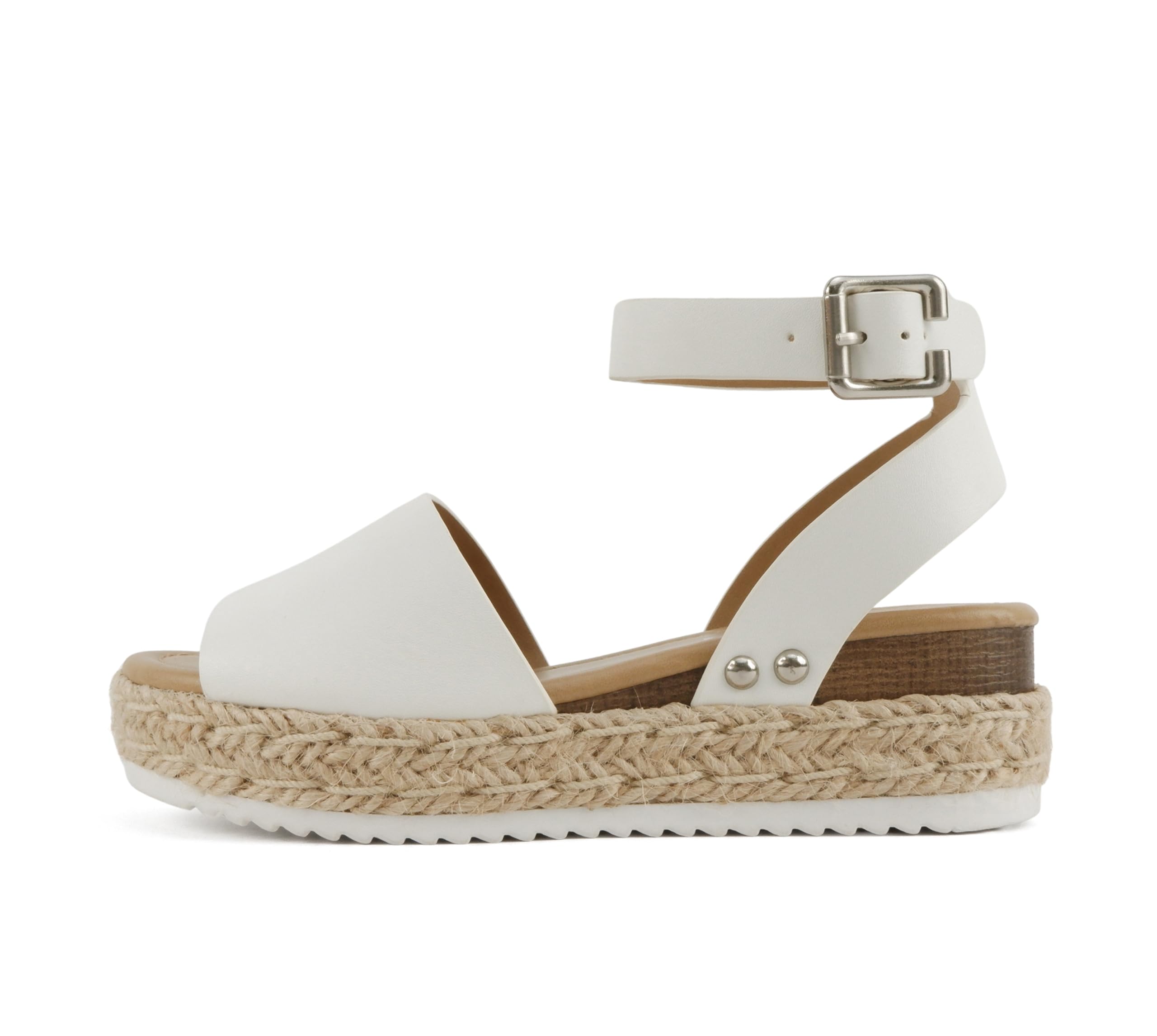 Soda Little Kids/Children/Girls Topic-IIS Espadrille Flatform Wedge Open Toe Sandals (Off-White, us_footwear_size_system, Little Kid, numeric, medium, 2)