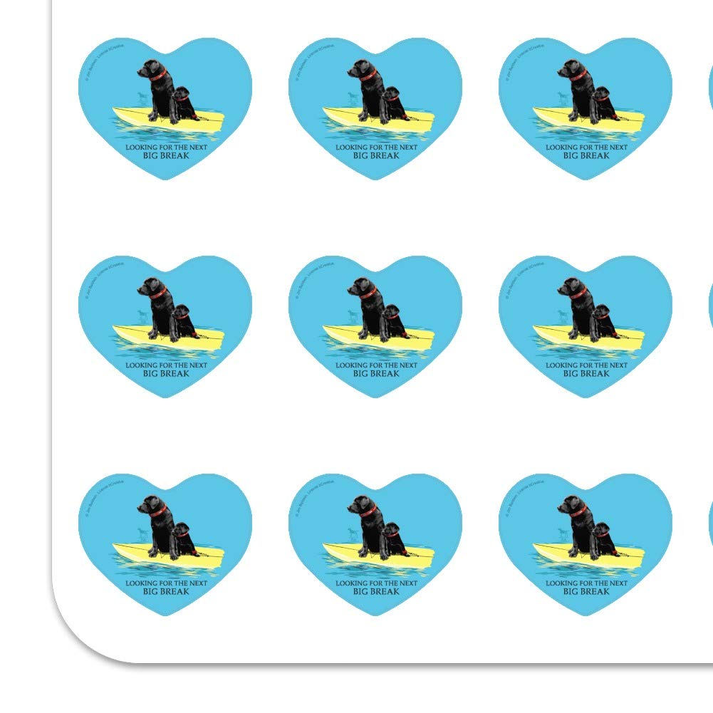 Looking for The Next Big Break Surfing Dog Puppy Surf Heart Shaped Planner Calendar Scrapbook Craft Stickers