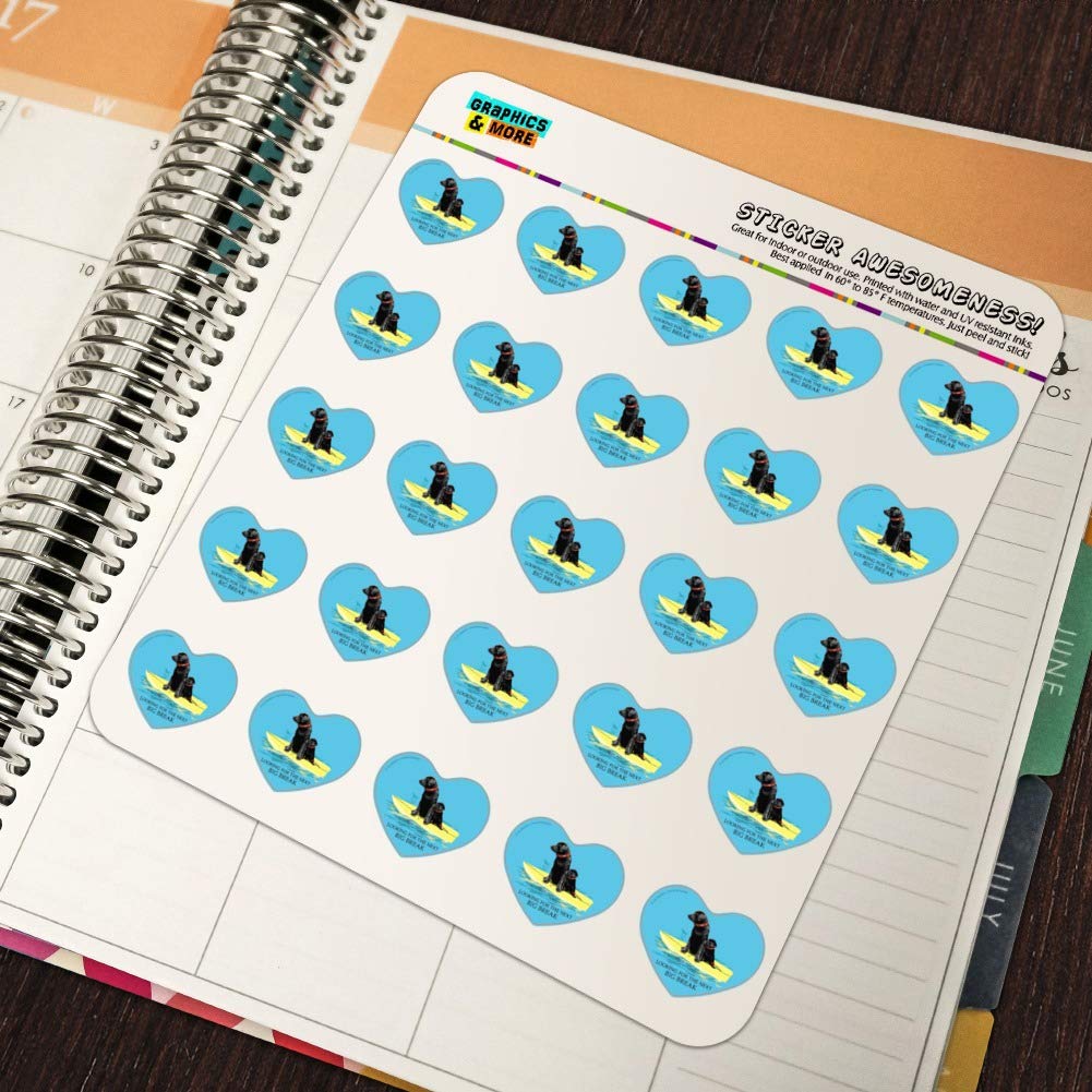 Looking for The Next Big Break Surfing Dog Puppy Surf Heart Shaped Planner Calendar Scrapbook Craft Stickers