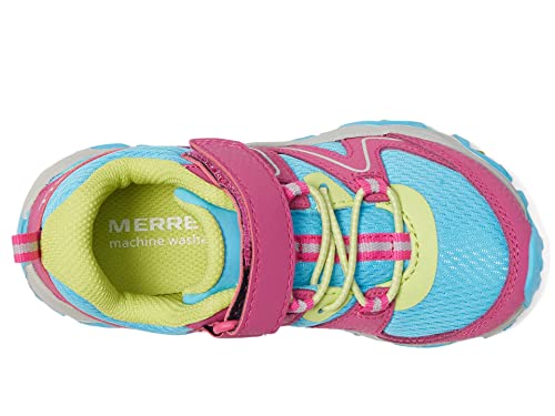 Merrell Trail Quest Hiking Shoe, Berry/Lime/Turquoise, 2 US Unisex Big Kid