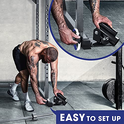 Yes4All Deluxe T-Bar Row Platform - Landmine Row Handle Full 360° Swivel & Easy to Install – Fits Perfectly 1” and 2” Barbell (Black)