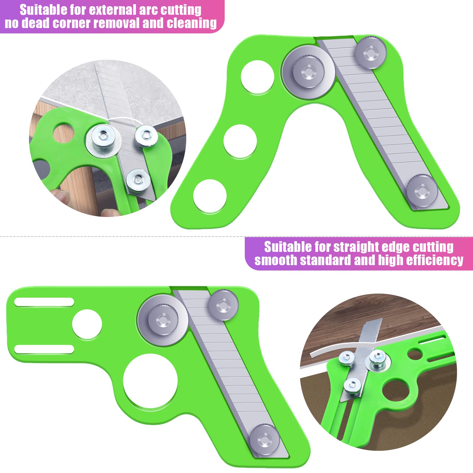 2 Pieces Edge Banding Trimmer Veneer Edge Cutter Tool for Woodworking and 10 Piece Blade for Rounede Curved Straight Furniture Making