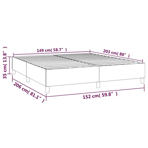 vidaXL Box Spring Bed Frame Home Indoor Bedroom Bed Accessory Wooden Upholstered Double Bed Base Furniture Light Gray 59.8"x79.9" Queen Fabric