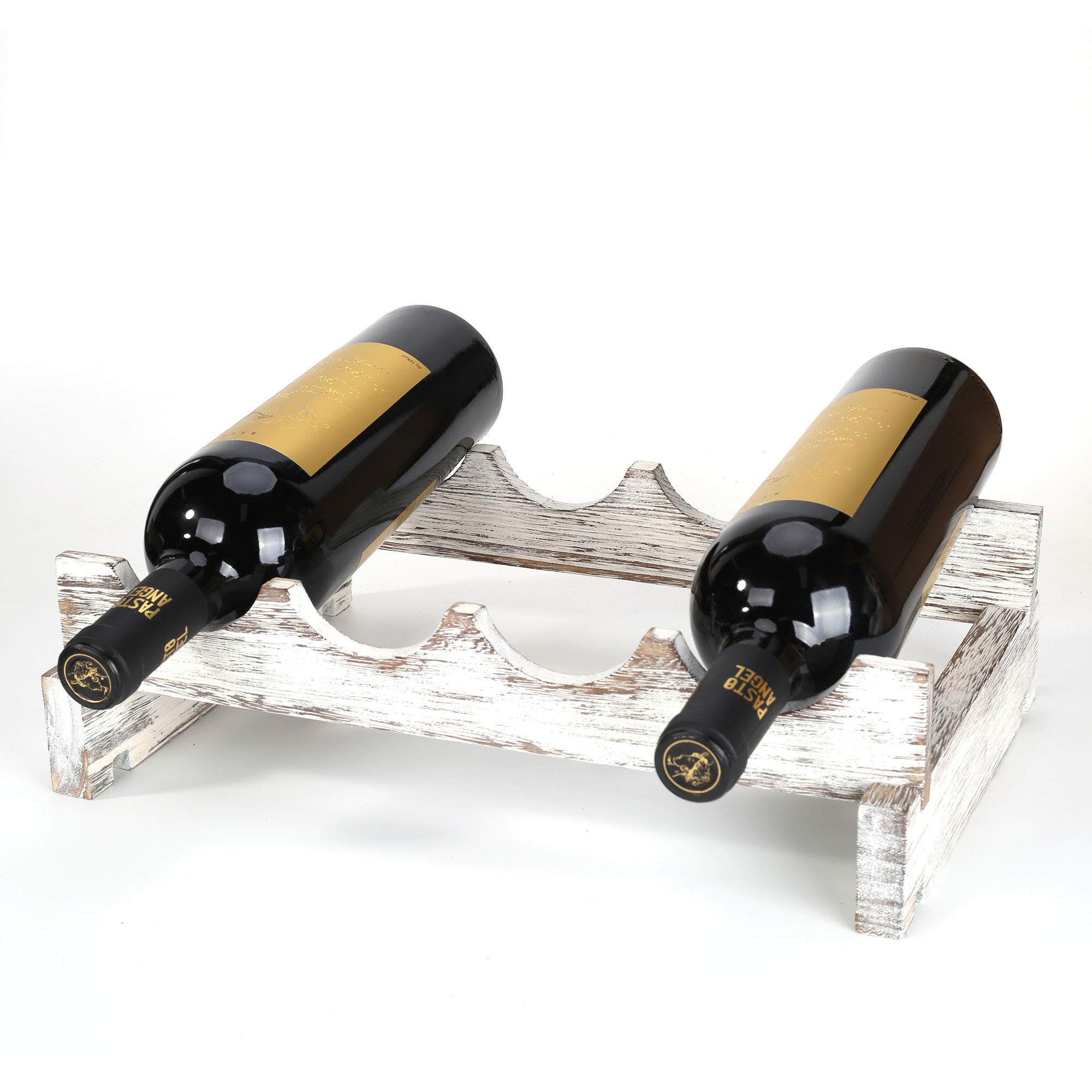 CuffUp Wine Rack, Wine Bottle Holder for Countertop, Rustic Farmhouse Wine Bottle Rack for Kitchen Counter