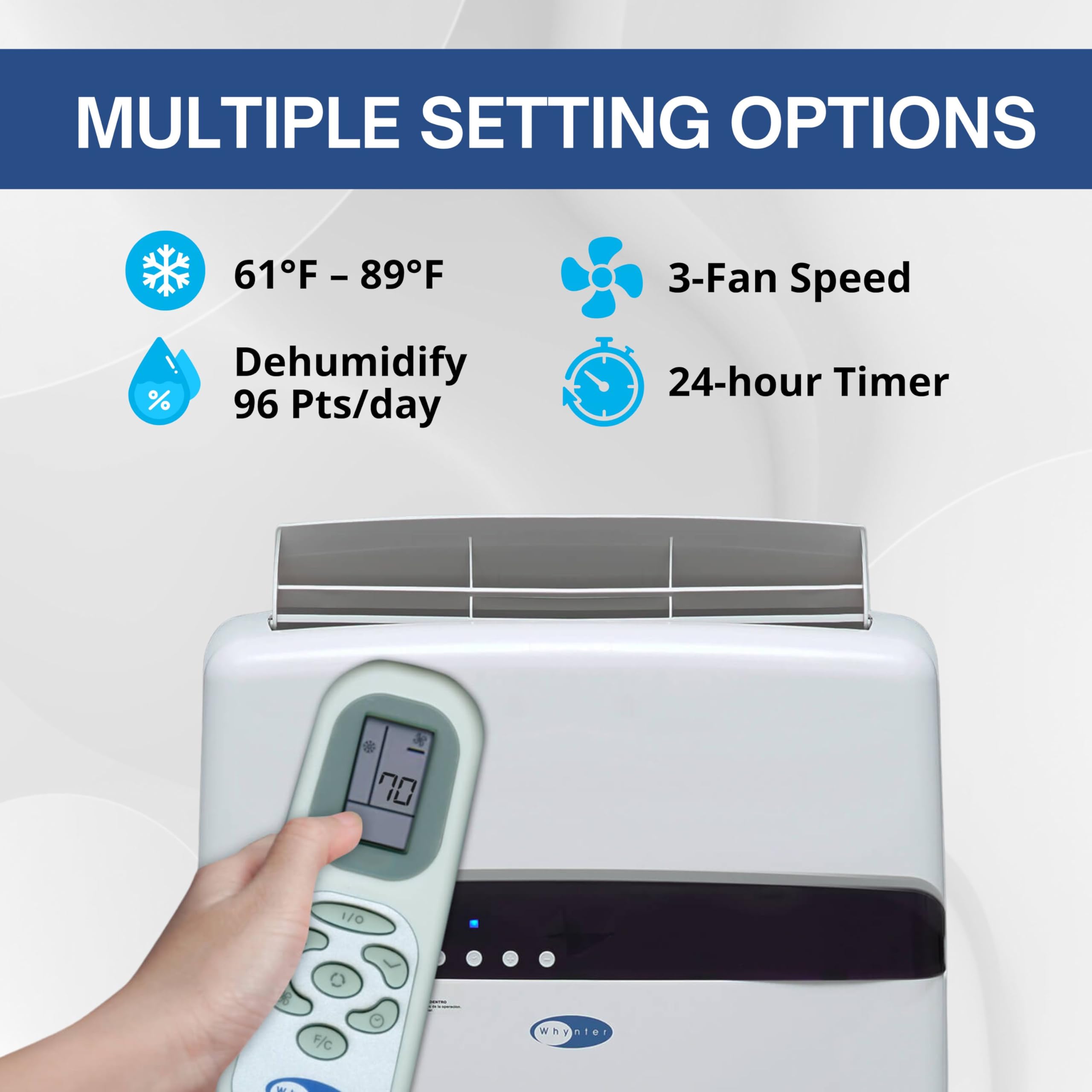 Whynter ARC-12SD 12,000 BTU (6,936 BTU SACC) Dual Hose Cooling Portable Air Conditioner, Dehumidifier, and Fan with Activated Carbon Filter plus Storage bag, up to 400 sq ft in White