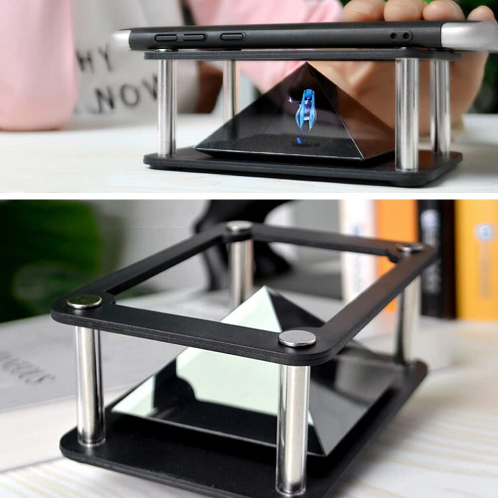 Smartphone 3D Hologram Projector, 3D Holographic Display Stands Projector 3.5-6inch Mobile Smartphone Hologram for Corporate Product Display, Personal Entertainment(Cylindrical)