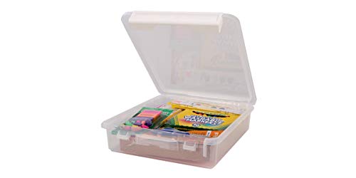Plano PLA1313 Single Cubby Cube | Clear Storage Bin with Secure Latch, Clear with White Latch
