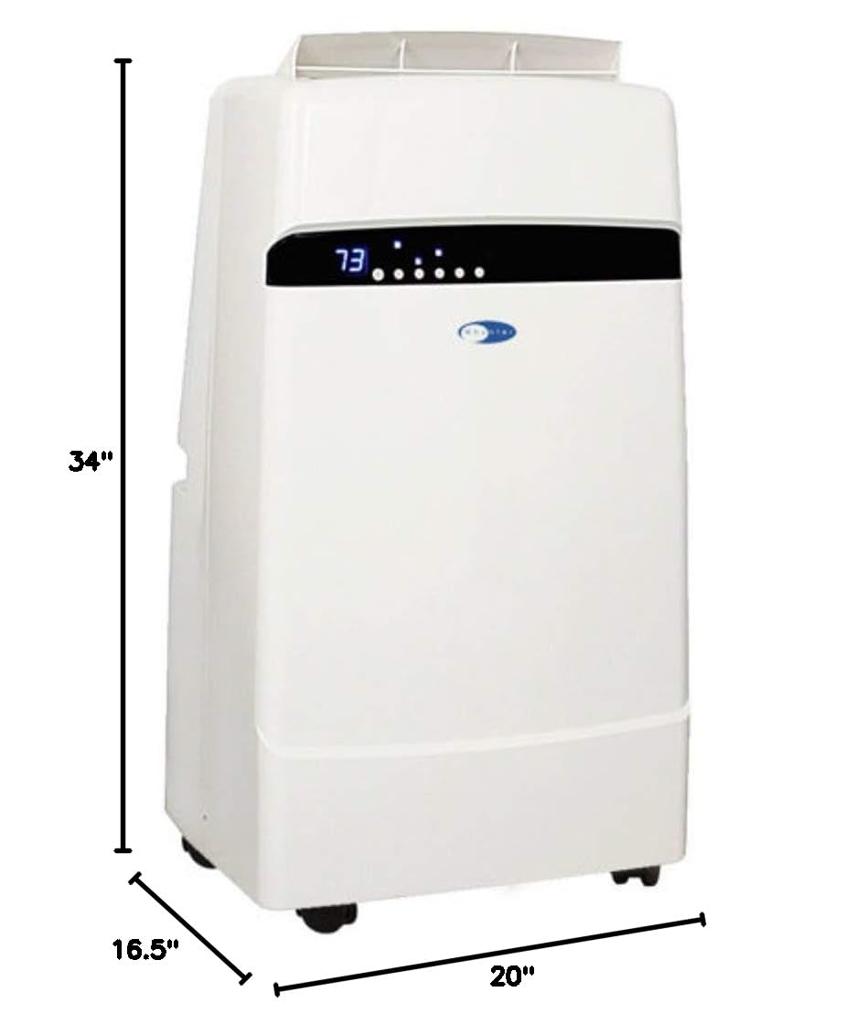 Whynter ARC-12SD 12,000 BTU (6,936 BTU SACC) Dual Hose Cooling Portable Air Conditioner, Dehumidifier, and Fan with Activated Carbon Filter plus Storage bag, up to 400 sq ft in White