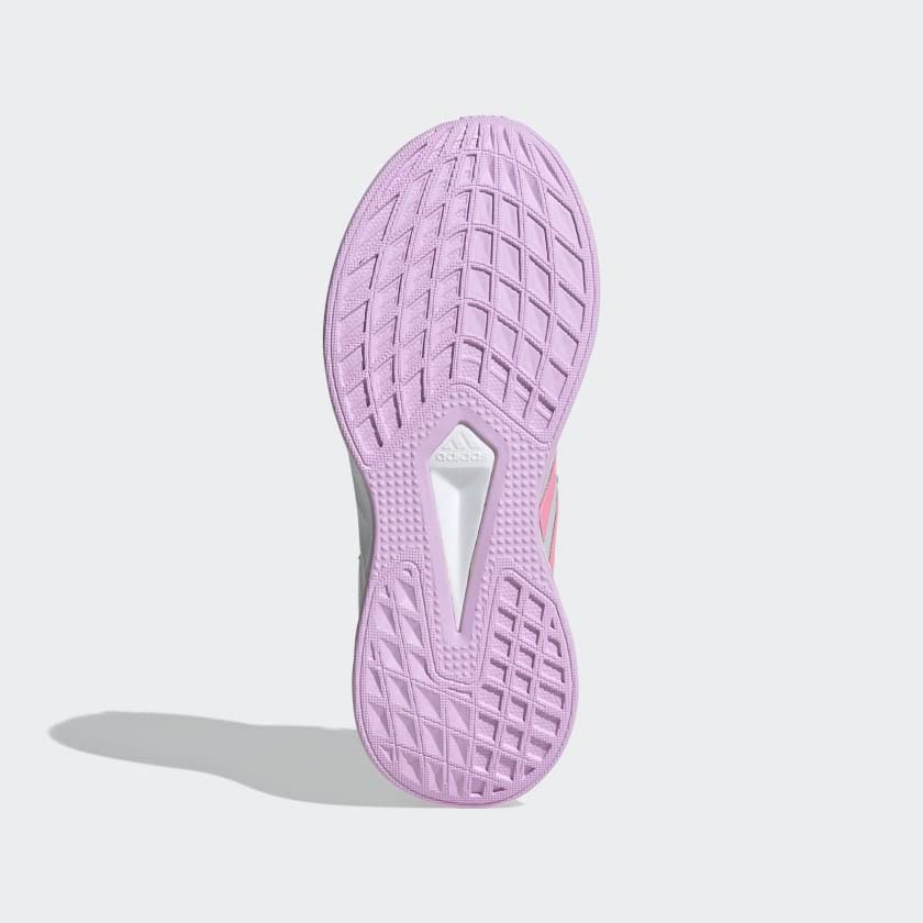 adidas Duramo 10 Running Shoe, Dash Grey/Beam Pink/Bliss Lilac (Cross Strap), 2 US Unisex Little Kid