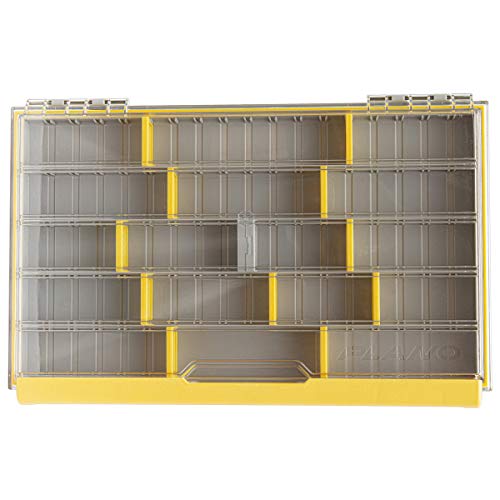 Plano Edge 3700 Premium Thin Tackle Utility Box, Clear and Yellow, Waterproof and Rust-Resistant Bait and Tackle Box Storage Organization