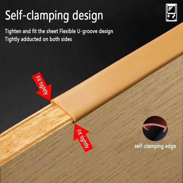 Veneer Edge Banding, Soft Self Adhesive U Shape Edge Banding, 9.8Ft Rubber Furniture Corner Protectors, Edge Protector for Desk Cabinet Repair U9mmx3m-Black