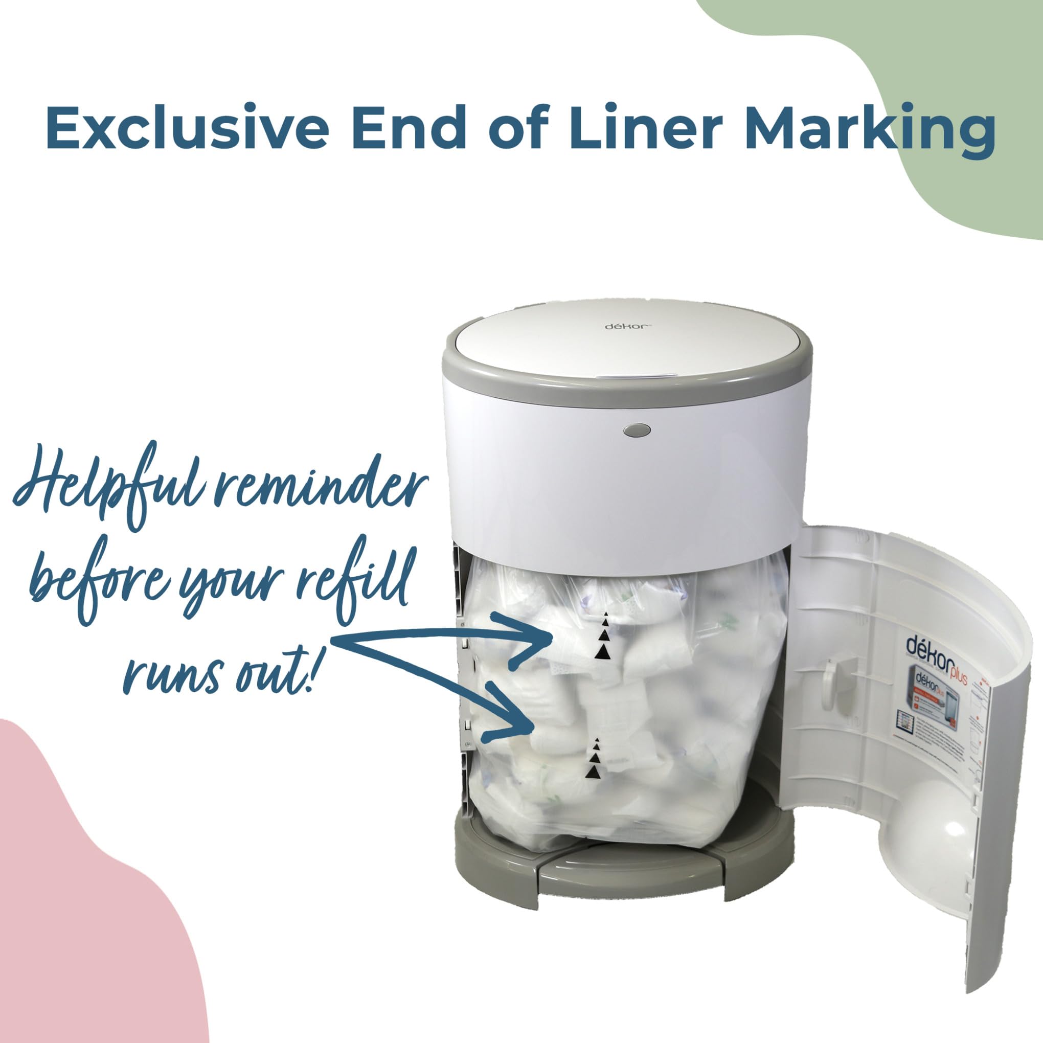 Diaper Dekor Plus Diaper Pail Liner Refills Biodegradable, 4 Pack