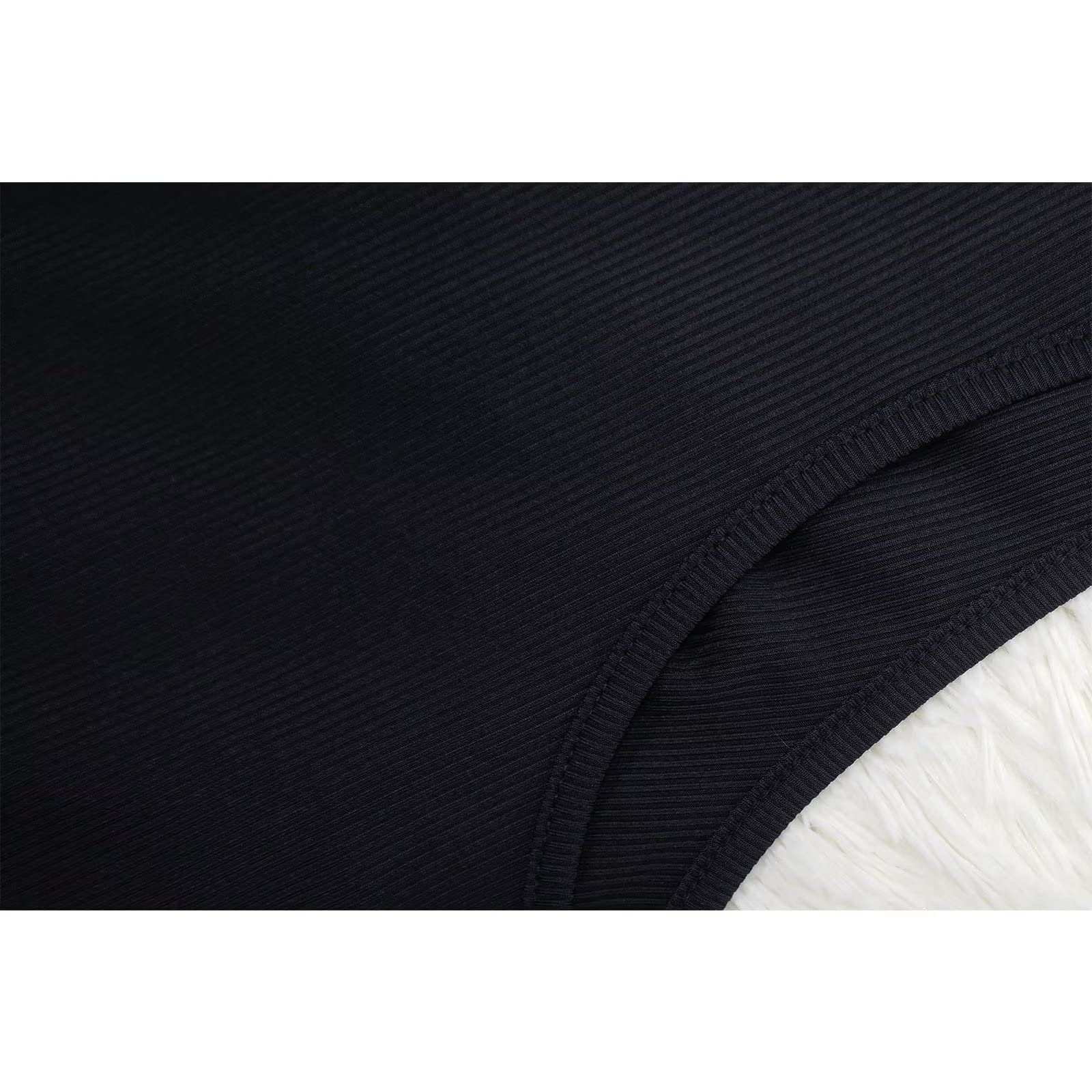 Womens Workout Set Ribbed Two Piece Outfits Athletic Gym Sport Yoga Sets Running Wrap Crop Tank Tops and Shorts Black XL