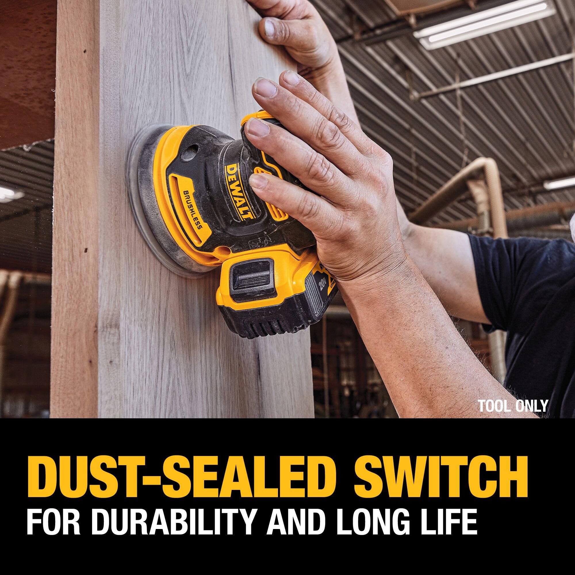 DEWALT 20V MAX Orbital Sander, Tool Only (DCW210B), Yellow