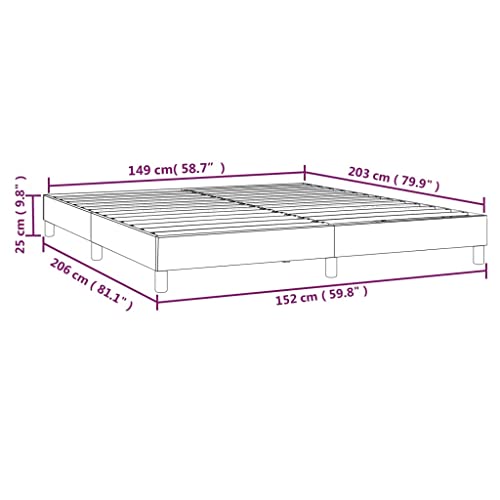 vidaXL Box Spring Bed Frame Home Indoor Bedroom Bed Accessory Wooden Upholstered Double Bed Base Furniture Light Gray 59.8"x79.9" Queen Fabric