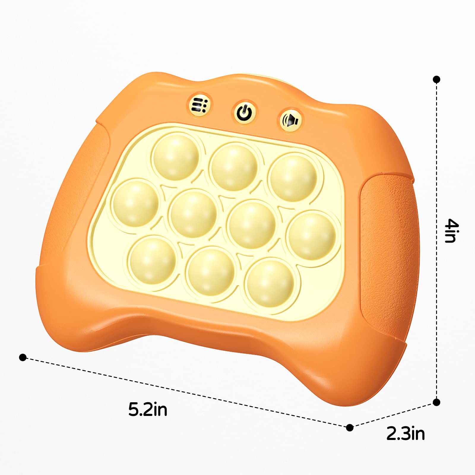 AIQI 2024 LED Push Game Fidget Toy with Music,Four Modes and Electronic Speed Push Game for Stress Relief and Brain Exercise,Ideal for Adults, Boys and Girls [Orange]
