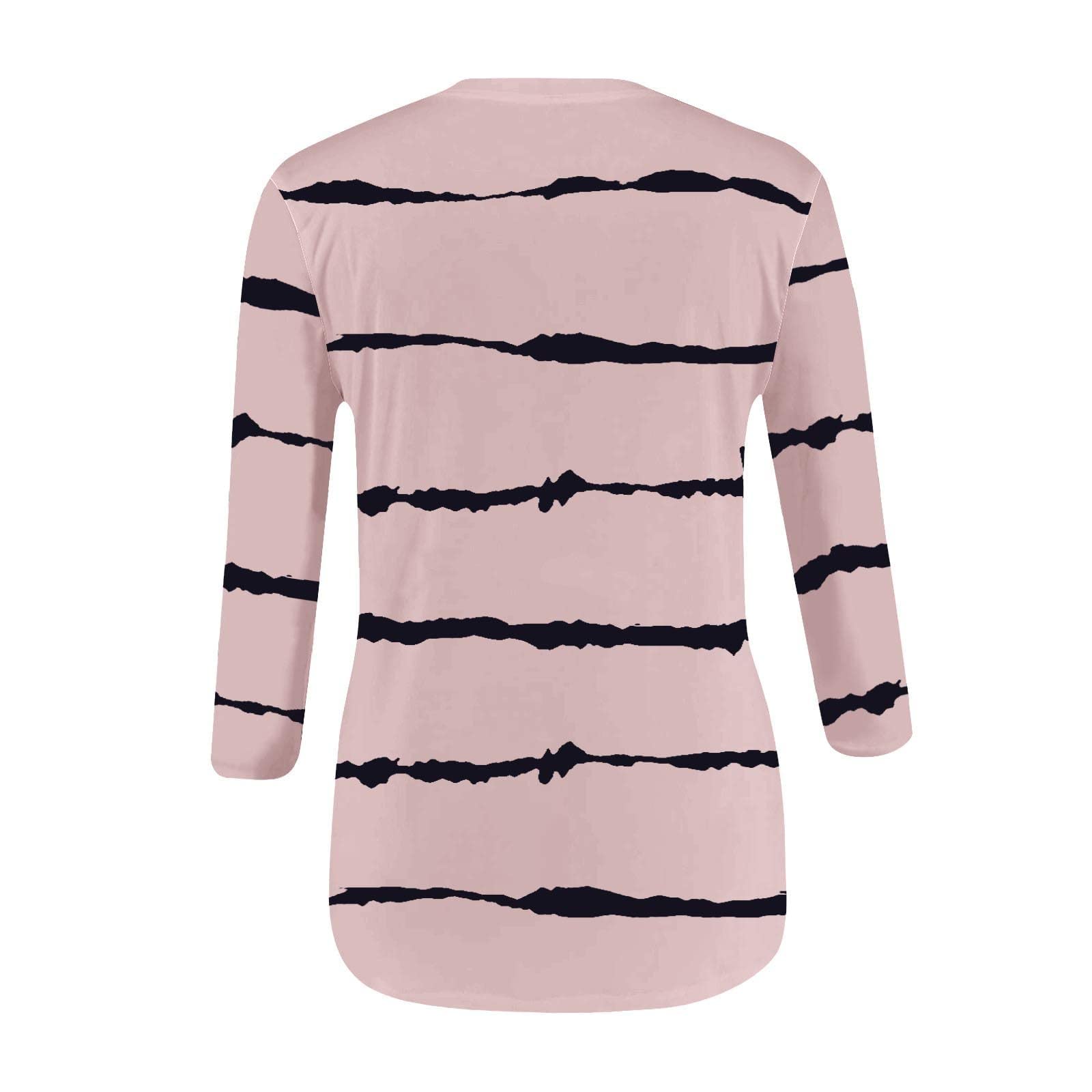 Amazon Coupons & Promo Codes for Prime Members Women Striped Shirts 3/4 Sleeved Tops Round Neck Pullovers Tops Fall Summer Comfy T Shirts Blouses Sweatshirts