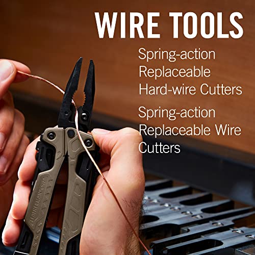 LEATHERMAN, OHT One Handed Multitool with Spring-Loaded Pliers and Strap Cutter, Coyote Tan with MOLLE Black Sheath