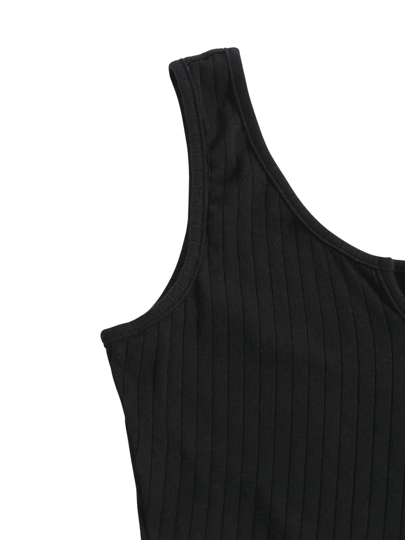 SOLY HUX Women's Summer Sleeveless Belted Tank Romper Short Jumpsuit Black XL