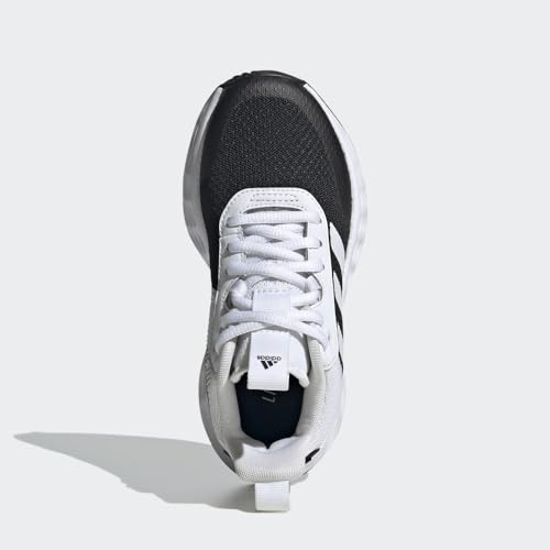 adidas Originals Flex Basketball Shoe, Black/White/Black, 2 US Unisex Little Kid