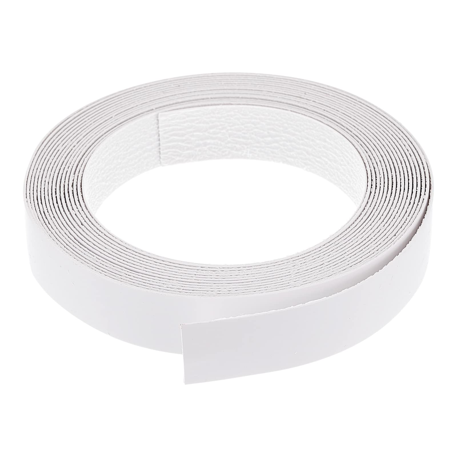 uxcell Edge Banding, 1-1/8 inch x 24.6ft Pre-Glued White Veneer Edging Iron-on Flexible Edge Banding for Cabinet Repair Furniture Restoration